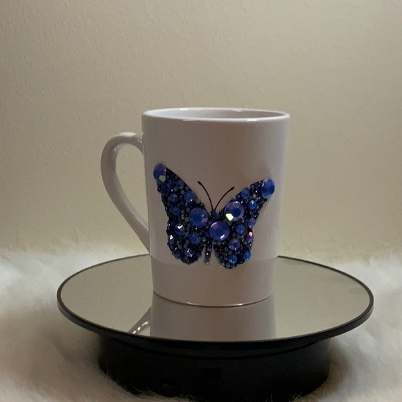 Dining | Butterfly Mug Handcrafted Nwot Blue | Poshmark